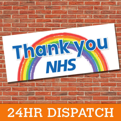 Thank You NHS Banner, PVC Waterproof Outdoor Rainbow Banners | eBay UK