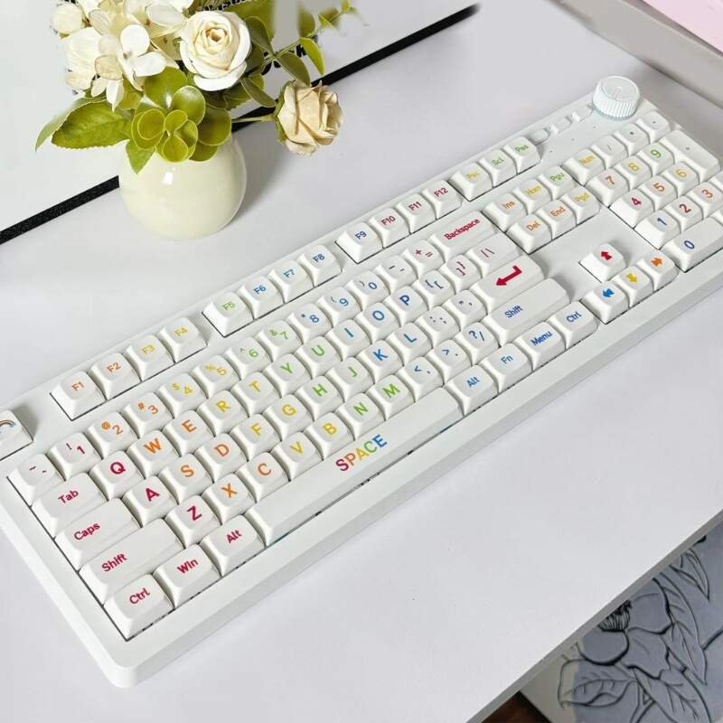 113 Keys XDA Profile Rainbow Color Large Fonts Keycaps For Mechanical ...