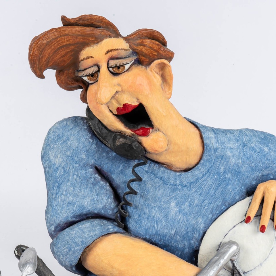 Stephen Hansen Sculpture Dish Runs Away with Spoon Papier Mache 6x19x23 ...