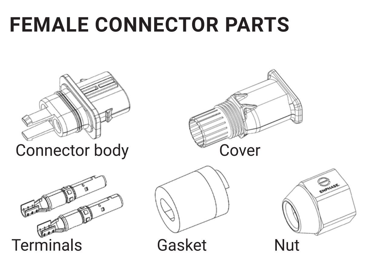 Enphase Q-CONN-10F IQ Inverter Field Wireable Female Connector Kit ...