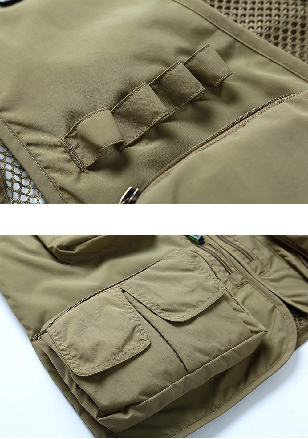 Mens Outdoor Fishing Traveling Quick Drying Vest 15 Pockets Cargo Work ...