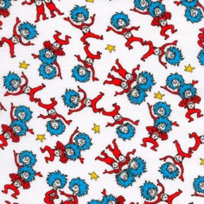 Robert Kaufman A Little Dr. Seuss ADE 20828 1 White Thing 1 & Thing 2 ...