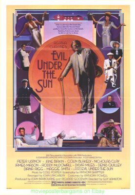 EVIL UNDER THE SUN MOVIE POSTER Original 1982 Folded 27x41 Inch AGATHA ...