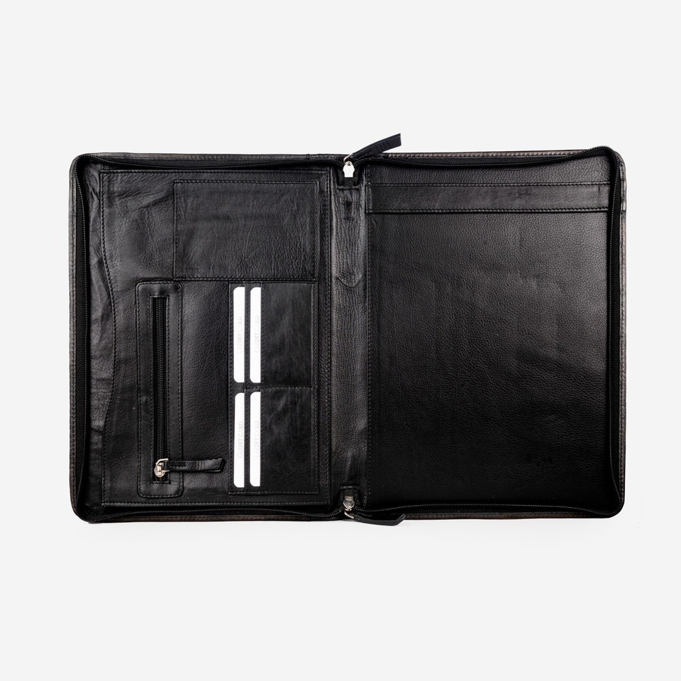 Grains & Tan Leather A4 Portfolio Document Folder Case Soft Zipper ...
