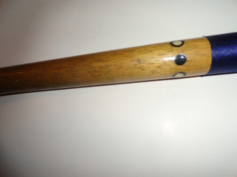 Vintage unusual fine-grained mother-of-pearl-inlaid wound wood brass ...