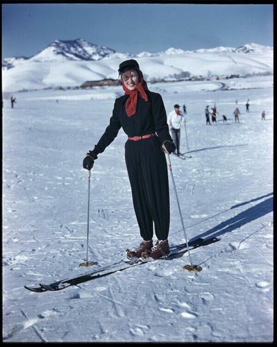 Ray Milland wife Muriel Mal rare Candid skiing 1940's Original 5x4 ...