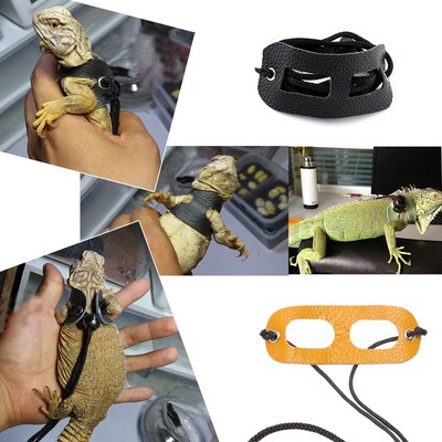 Adjustable Leather Reptile Lizard Harness Leash for Amphibians Pet ...
