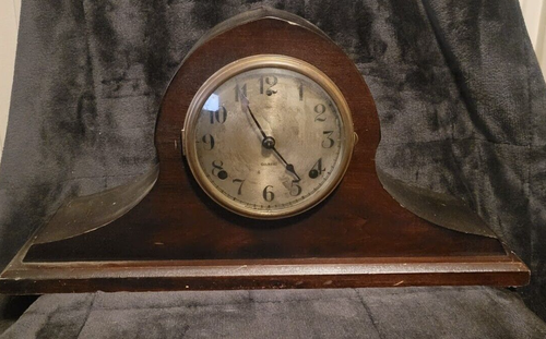 Beautiful Vintage 1900s Gilbert Wind Up Wooden Mantle Clock w/ Key ...