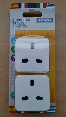 Status European Travel Adaptor Two Pack Blister Socket Great Value ...