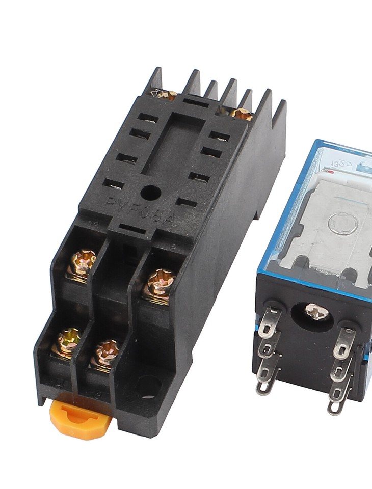 6pcs AC 110/120V Coil 8Pins DPDT 35mm DIN Rail Electromagnetic Power ...