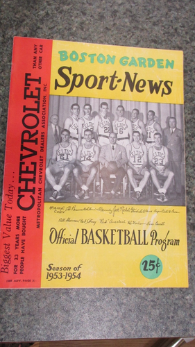 1954 NBA DOUBLE HEADER FROM THE BOSTON GARDEN-CELTICS VS ROYALS-LAKERS ...