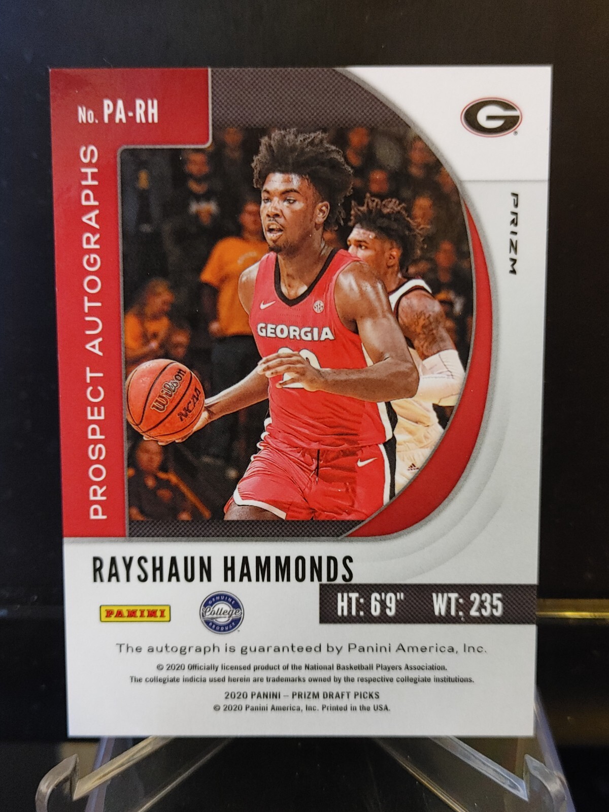 2020-21 Panini Prizm Draft Picks - Prospect Autographs Rayshaun Hammonds #PA-RH Red Ice Prizm ...