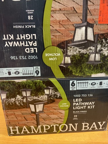 Hampton Bay Low Voltage LED Integrated Path Light Kit Black 1002753136 ...
