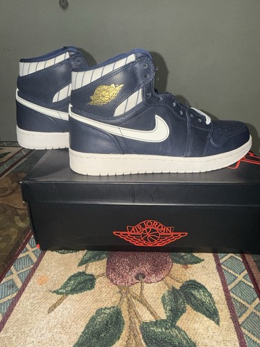 NIKE AIR JORDAN 1 RETRO HIGH JETER RE2PECT Navy Shoes 8.5 715854 402 ...