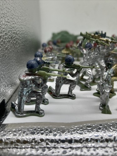 Lot 62 Vintage Army Soldiers Men Marx Tim-Mee Tank Jeep Painted Mixed ...