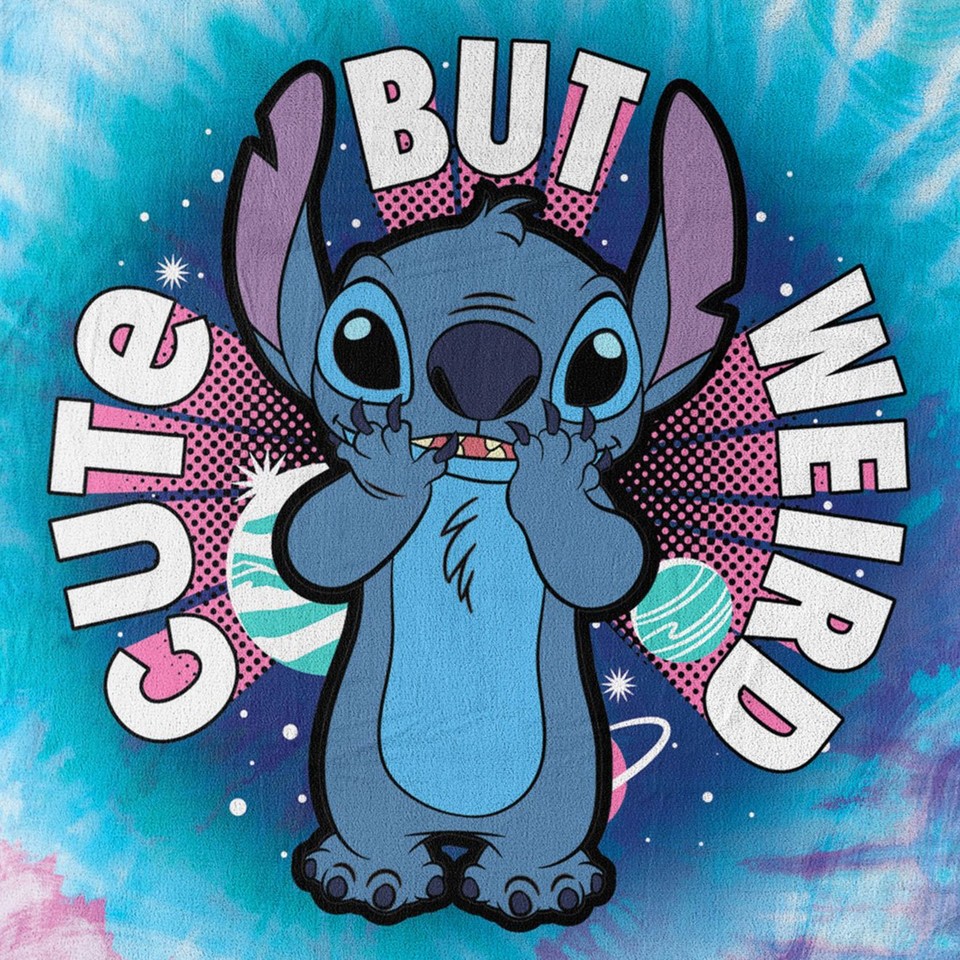 Disney Lilo & Stitch Blanket Cute But Weird Tie Dye Micro Raschel Throw ...