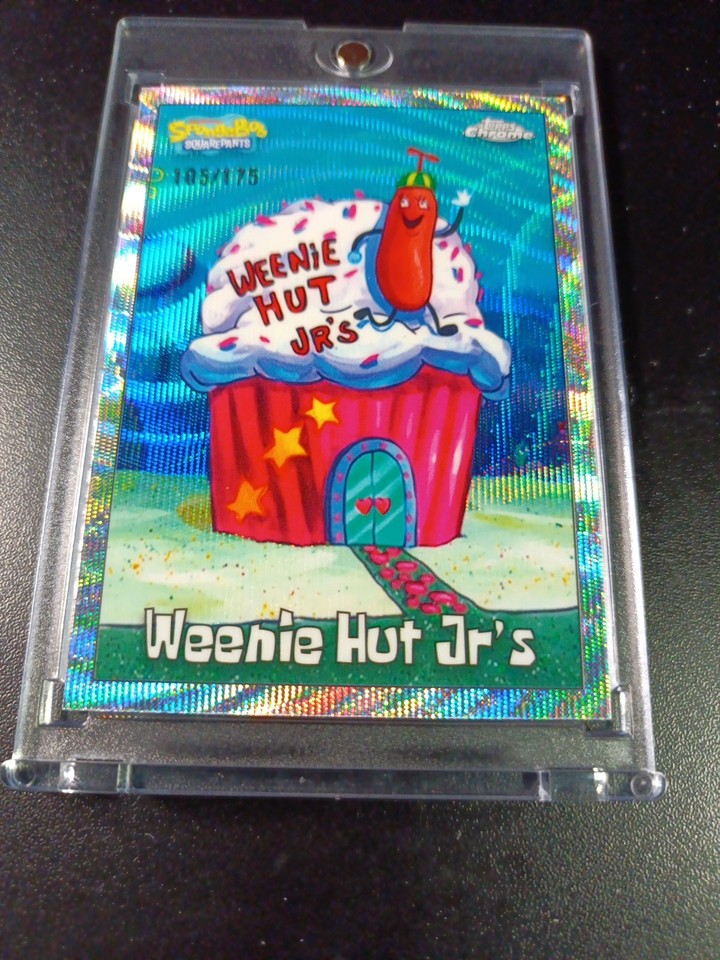 SpongeBob # 105/175 Silver Wave Refractor Weenie Hut Jr's Card Topps ...