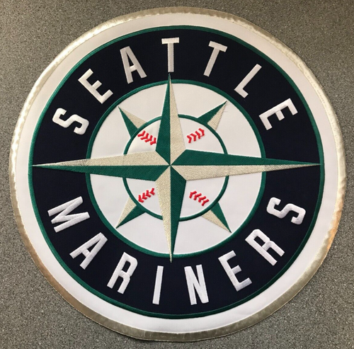 SEATTLE MARINERS MLB BASEBALL VINTAGE HUGE XL 15" ROUND TEAM LOGO PATCH ...
