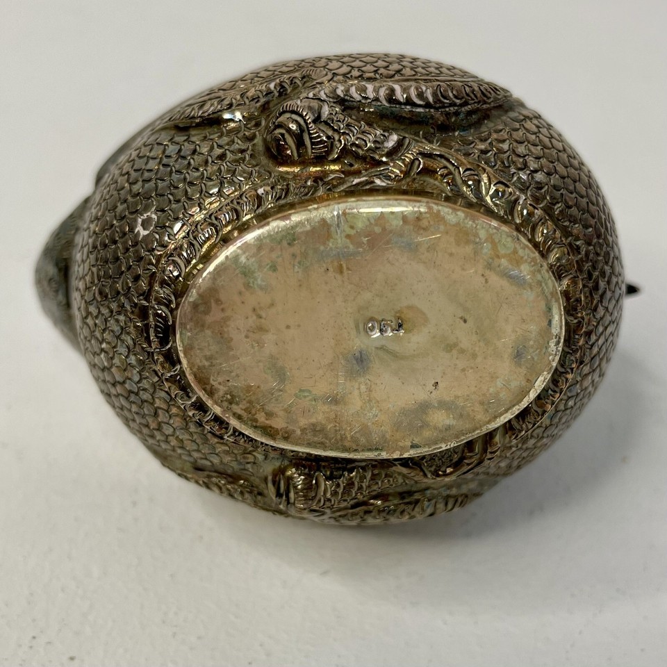 Antique Cambodian Silver Plated Repousse Small Betel Nut Box Bird Khmer ...