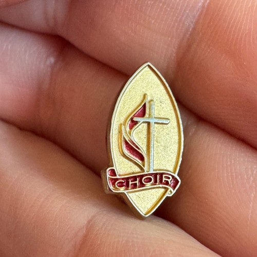 United Methodist Church Choir Member UMC Gold Tone Flame & Cross Pin | eBay