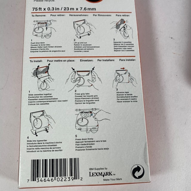 IBM Lexmark 1337765 EasyStrike Typewriter Tape Cartridge Ribbon for ...