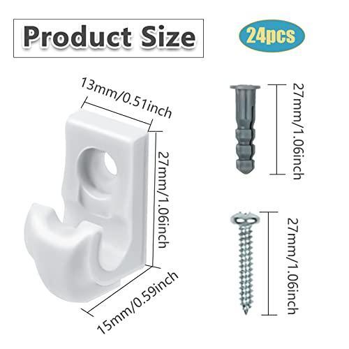 24 Pack White Down Wall Clip Closet Shelves Clips Wire Shelf Loop Clips ...