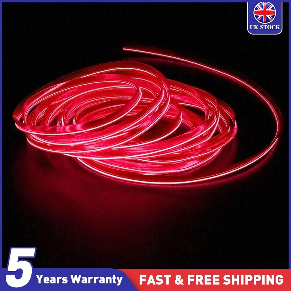 Car 5M Interior USB El Wire String Strip Blue Cold Light Ambient Car ...