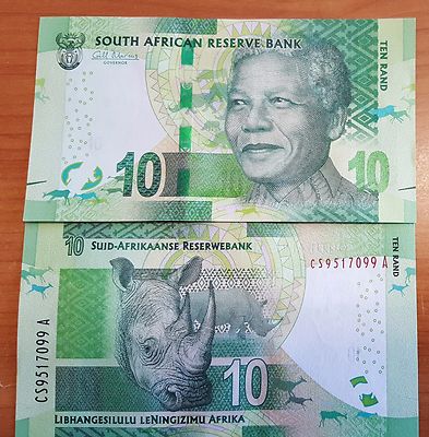 South Africa R10 2012 UNC banknote featuring Nelson Mandela Paper Money ...