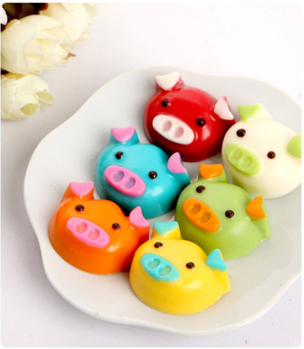 16 X Pigs Silicone Base Chocolate Cookie Mould Baking Ice Cube Jelly ...