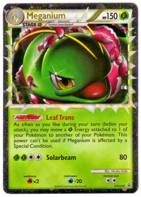 POKEMON • Meganium PRIME ULTRA RARE HOLO • BLACK STAR PROMO HGSS08 NM ...