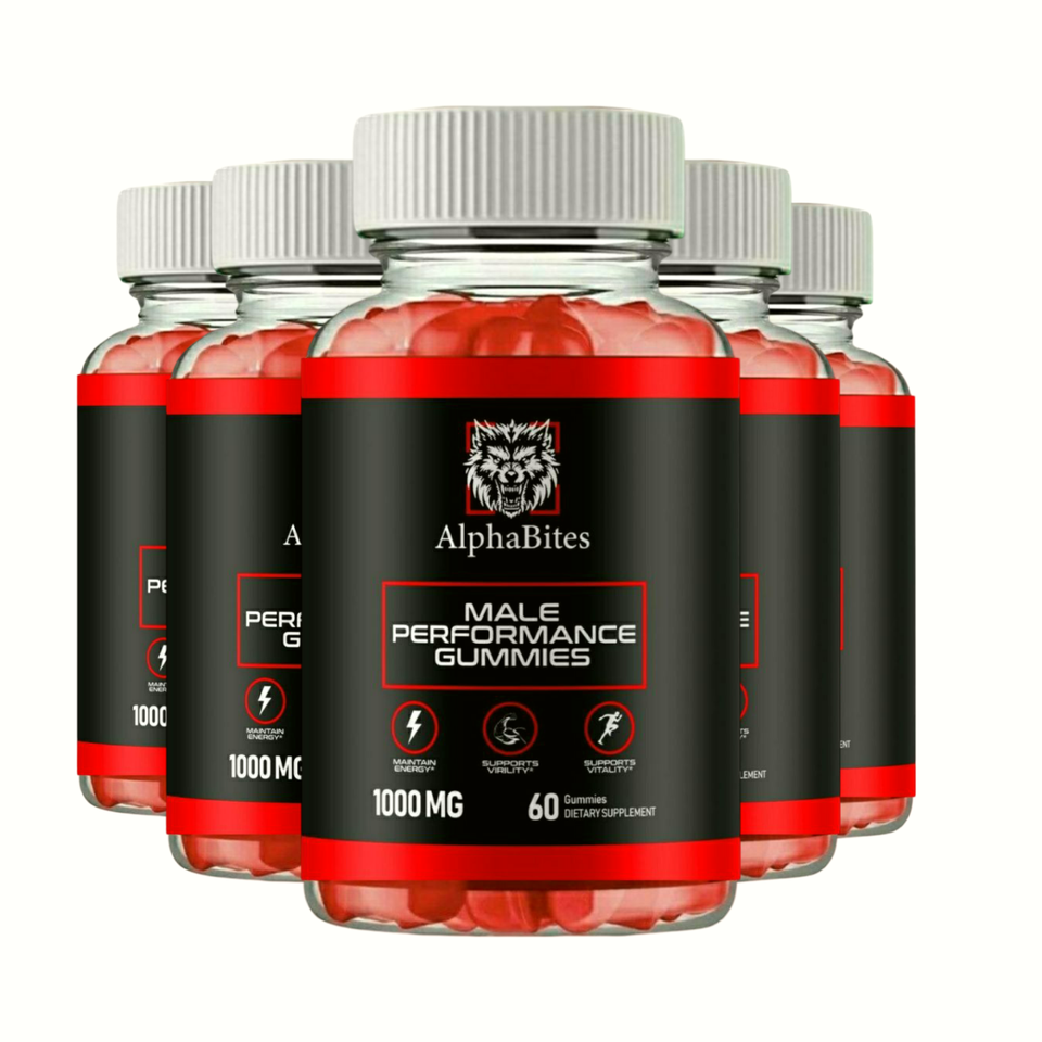 5-Pack AlphaBites Male Gummies - Alpha Bites Natural Support For Men ...