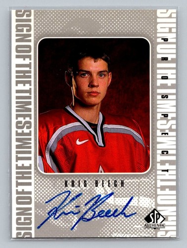 1998-99 SP Authentic Sign of the Times Kris Beech #KB Auto Autograph ...