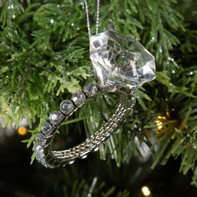 Large Faux Diamond Rhinestone Engagement / Wedding Ring Christmas ...