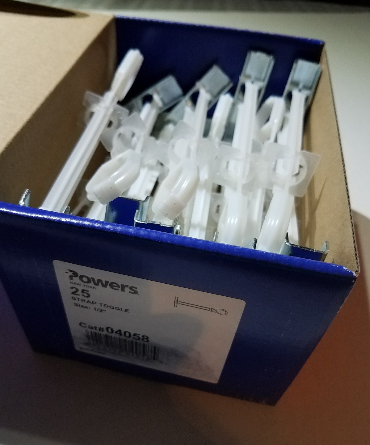 NEW Powers Fasteners 1/2" x 4 Hollow Wall Anchor Plastic Strap Toggle ...