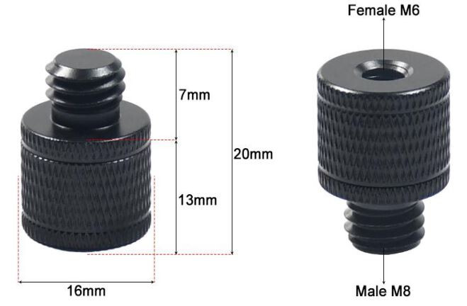 Male M8 - Female M6 Tripod Adapter Screw Aluminum CS152 | eBay