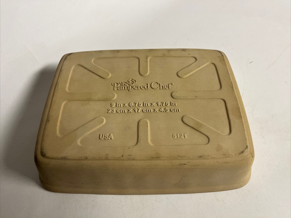 Pampered Chef Stoneware Ridged Baker Pan 9 x 6.75 x 1.75 Inches Ceramic ...