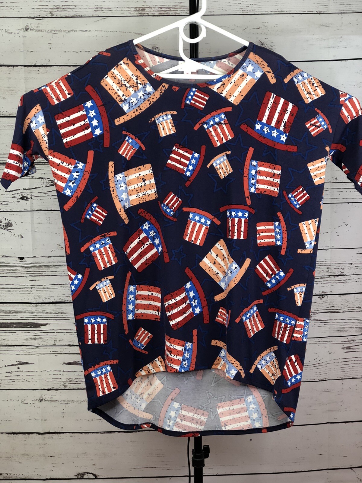 LuLaRoe Medium Irma Uncle Sam Hats Top Stars | eBay