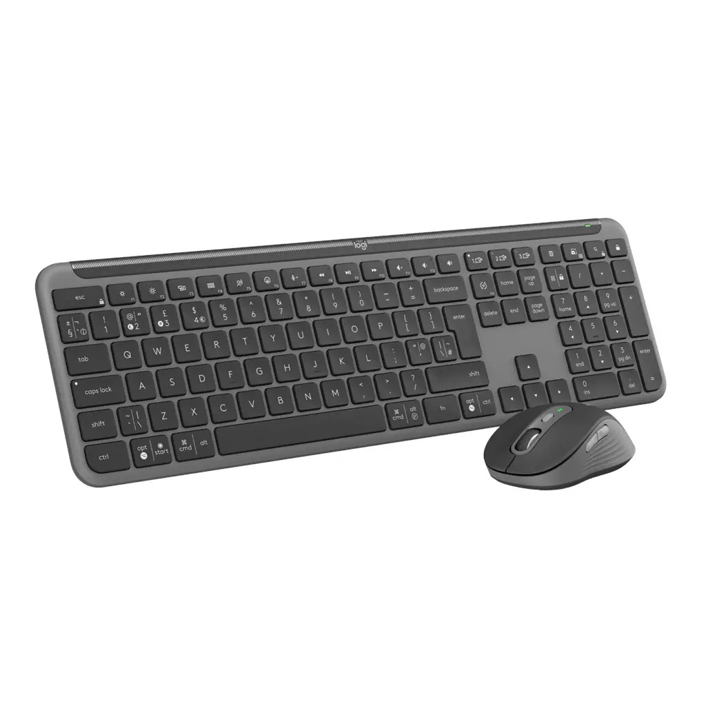 Logitech Wireless Keyboard & Mouse Full-Size RF+BT Scissor UK QWERTY ...