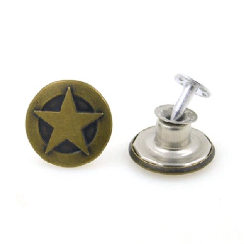 Metal Snap Buttons- Jeans & Clothing Metal Large Star Easy Fasten ...