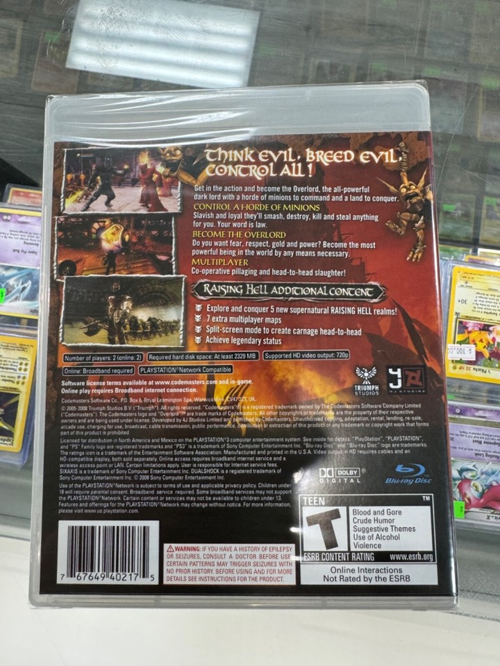 Overlord Raising Hell - PS3 - Brand New | Factory Sealed T04 ...