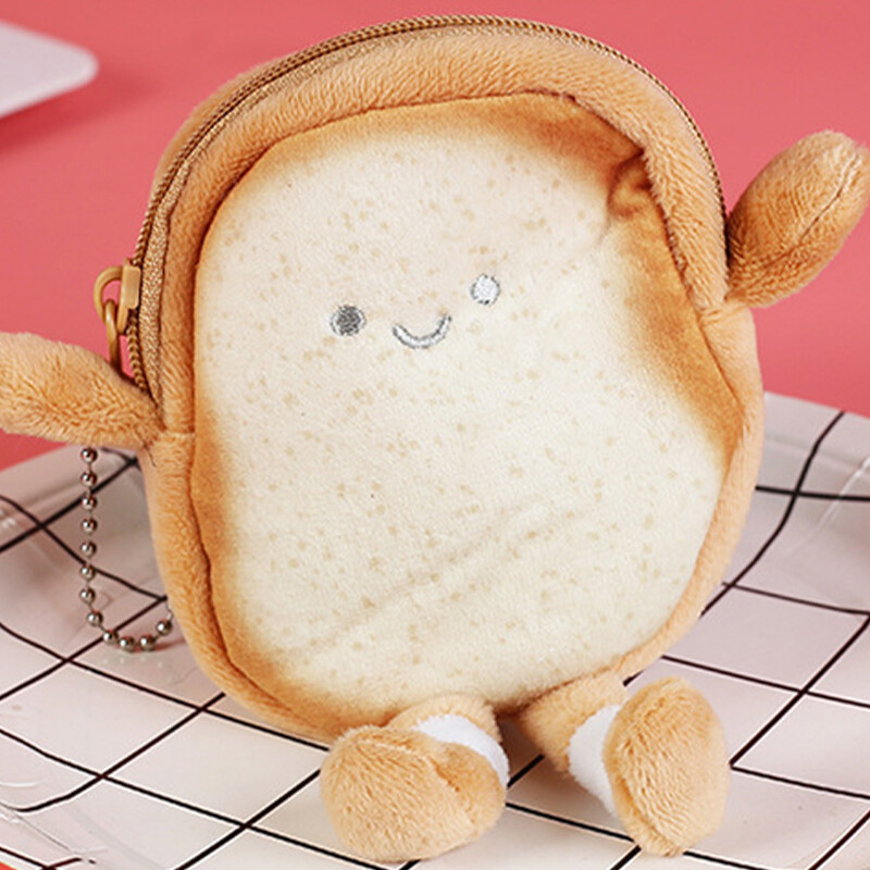 Kawaii Toast Plush Coin Purse Creative Cute Bread Coin Bag Pendant | eBay