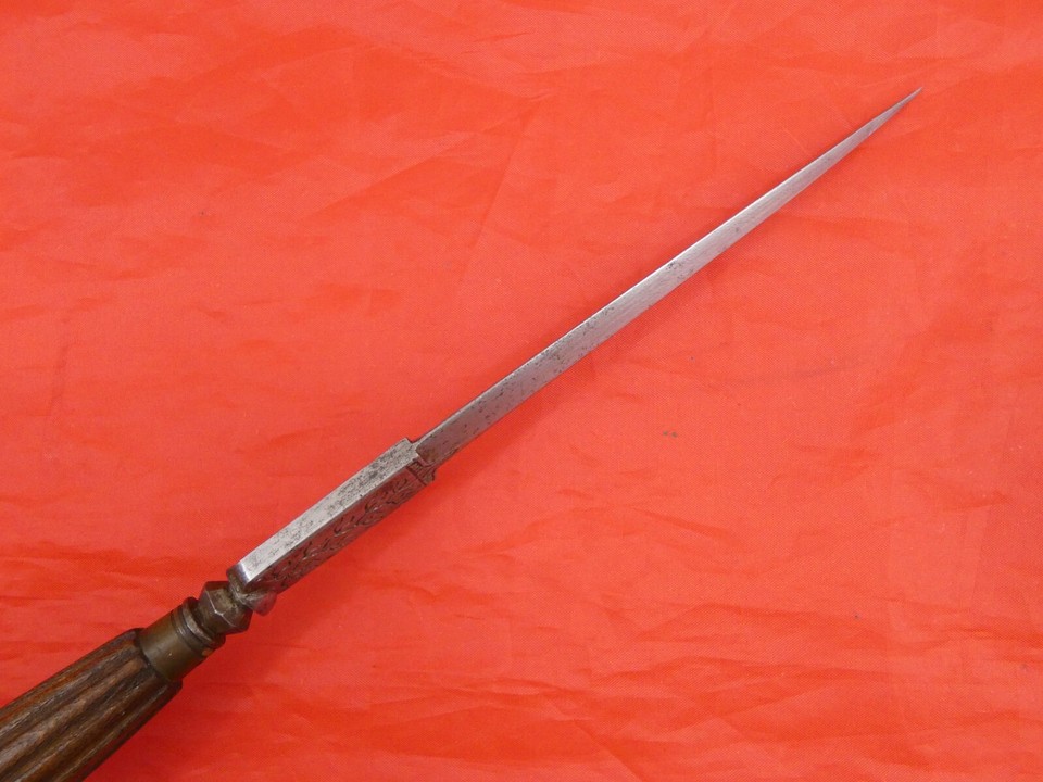 FINE ANTIQUE ITALIAN STILETTO DAGGER CHISELED BLADE EUROPEAN knife ...