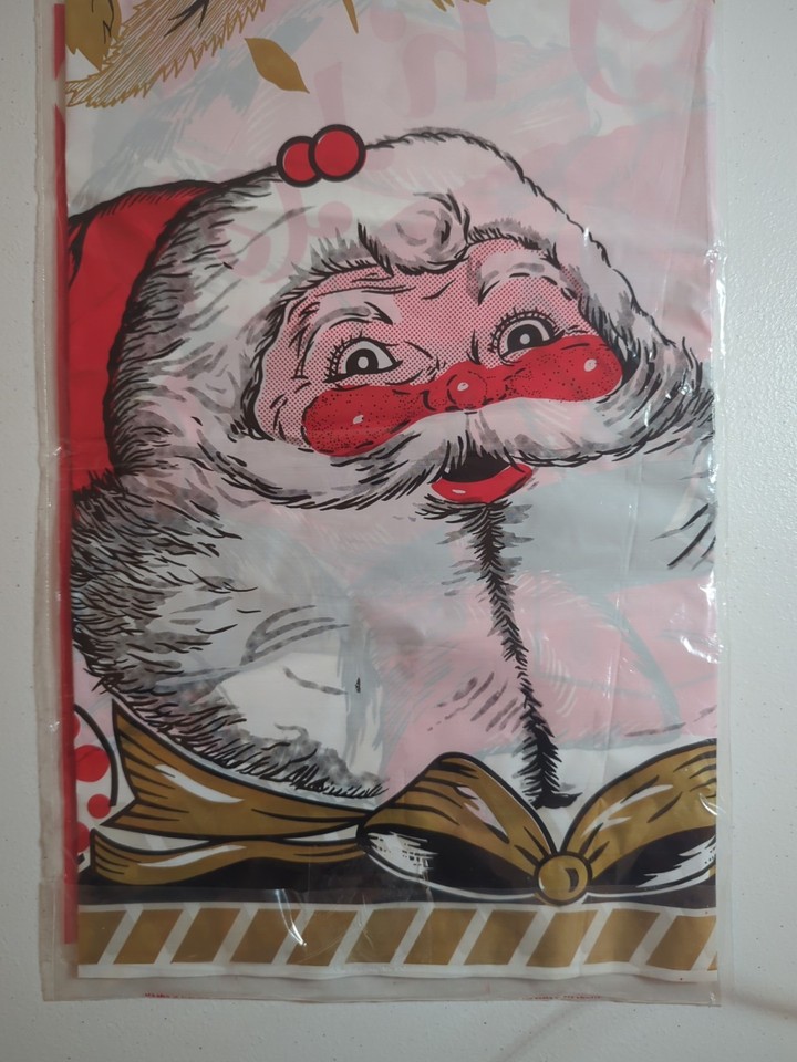 Vintage Plastic Santa Claus Front Door Cover Christmas Decoration 30 x ...