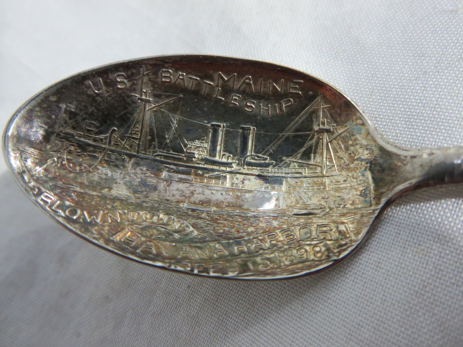 Capt. Sigsbee US Battleship Maine Havana Harbor 1898 Silver Plate ...