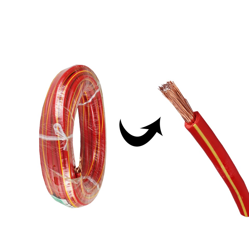 2 AWG Gauge Power Ground Wire Black Red Strands Automotive Battery ...