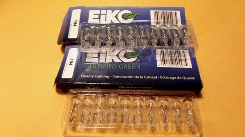 20 EIKO/CEC CLEAR BULBS 194,12 VOLT,2CP FOR DASH LIGHT AND MARKER ...