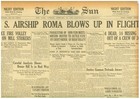 Roma US, Italy Airship blows up in flight.Rare Early Report February 21 ...