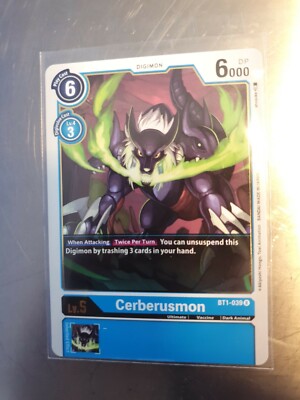 Digimon card game english - "CERBERUSMON" - BT1-039 - RARE | eBay Australia