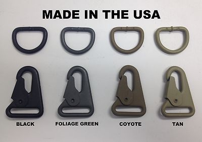 USA MADE HK H&K Clip 1" Style Sling Clip Snap Hook w/ Steel D Ring 4 ...