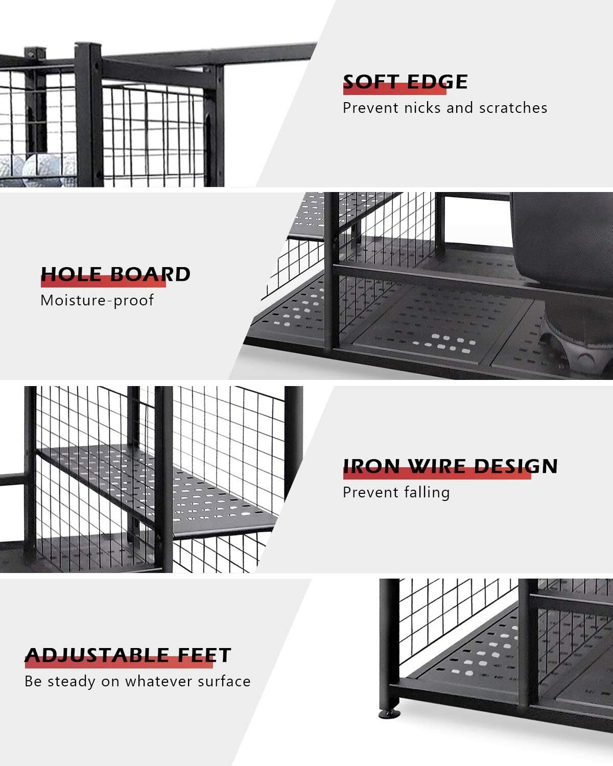 2 Bag Golf Organizer Metal Storage Rack Club Equipment Holder ...